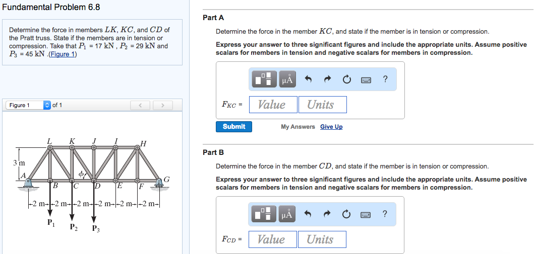Solved Fundamental Problem 6.8 Part A Determine the force in | Chegg.com