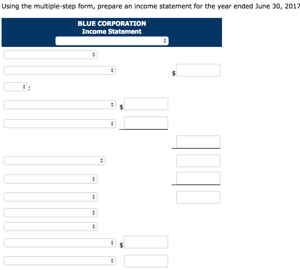 Solved Using the multiple-step form, prepare an income | Chegg.com