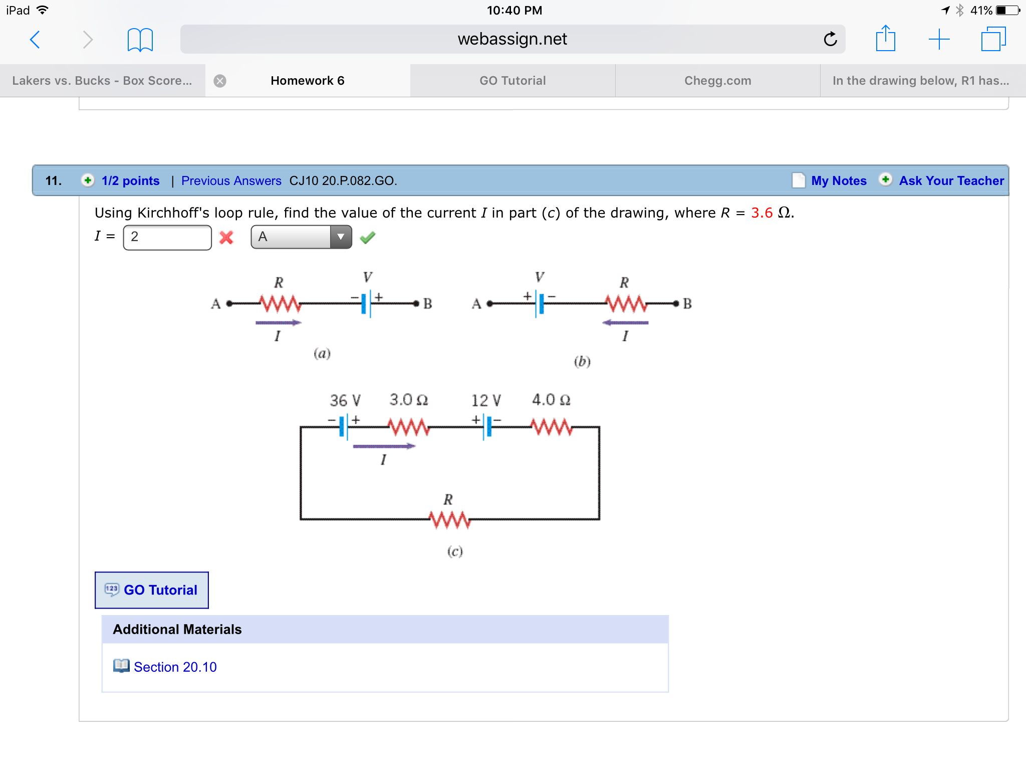 Solved Using Kirchhoff's loop rule, find the value of the | Chegg.com