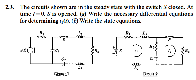 Solved The circuits shown are in the steady state with the | Chegg.com