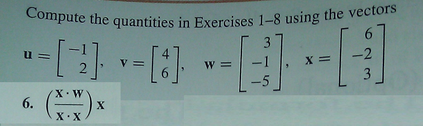 Solved Compute the quantities in Exercises 1-8 using the | Chegg.com