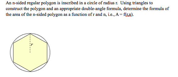 Solved An n-sided regular polygon is inscribedi a circle of | Chegg.com