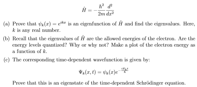 Solved Consider an electron moving in free space with no | Chegg.com