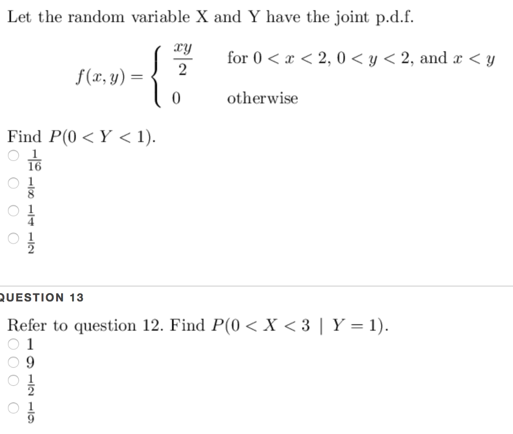 Solved Let the random variable X and Y have the joint p.d.f. | Chegg.com