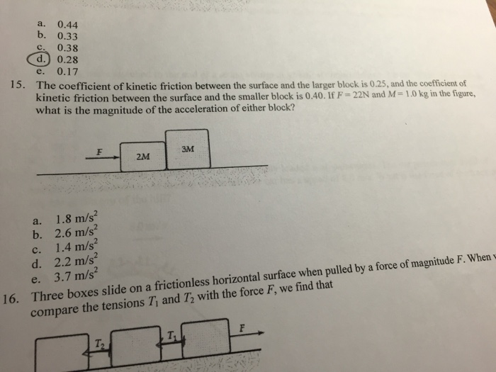 Solved The coefficient of kinetic friction between the | Chegg.com