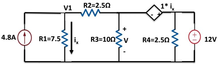 Solved A) Use superposition to find V B)Use KCL to find V | Chegg.com