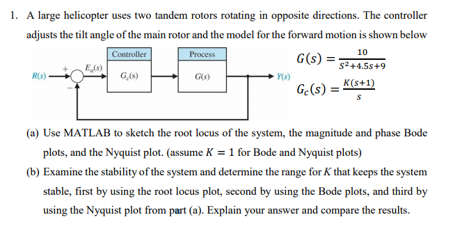 Solved 1. A large helicopter uses two tandem rotors rotating | Chegg.com
