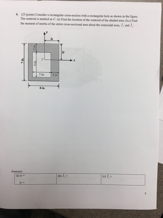 Solved Consider A Rectangular Cross Section With A