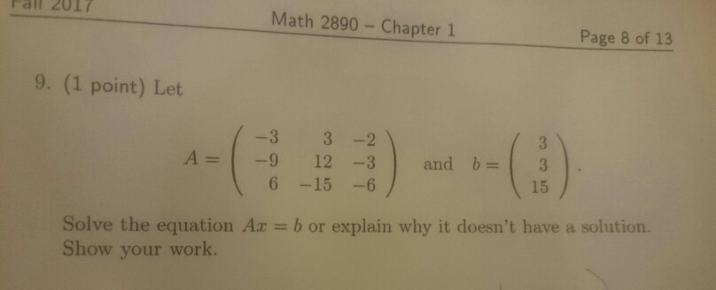 Solved Pall 2017 Math 2890- Chapter 1 Page 8 of 13 9. (1 | Chegg.com