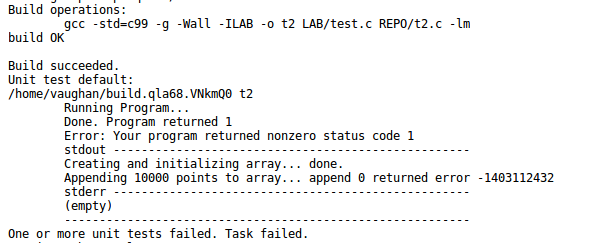 Solved The code in t2.c , have error on test server, help me | Chegg.com
