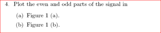 Solved 4. Plot the even and odd parts of the signal in (a) | Chegg.com