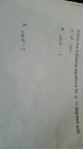 Solved Solve the following equations for theta in degrees | Chegg.com