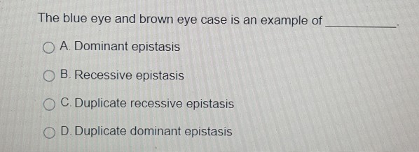 Solved The blue eye and brown eye case is an example of 0 A. | Chegg.com