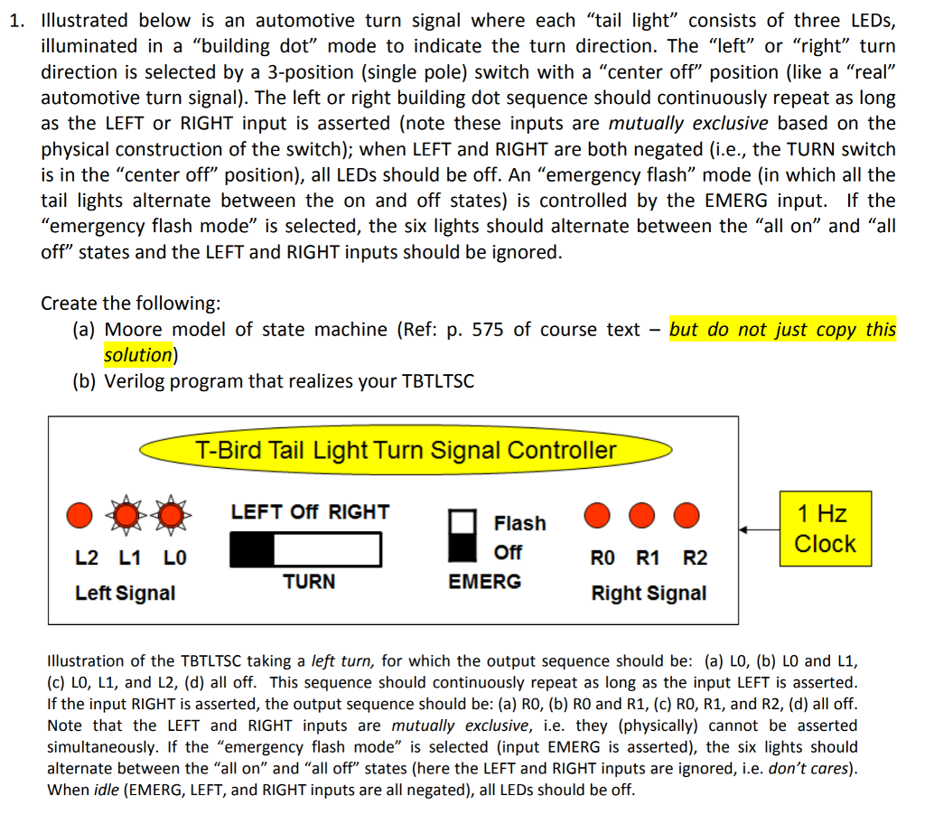 1. Illustrated below is an automotive turn signal | Chegg.com