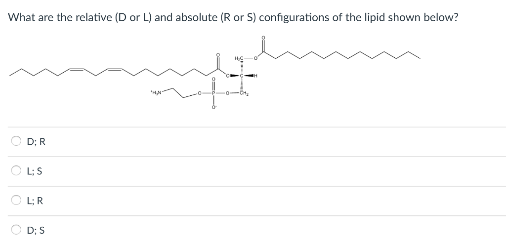 Solved What are the relative (D or L) and absolute (R or S) | Chegg.com