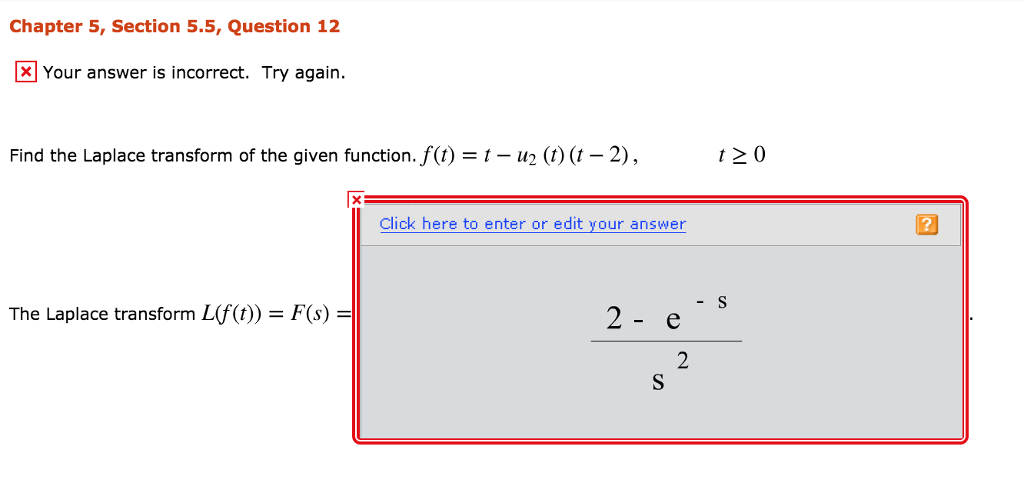 Solved Chapter 5, Section 5.5, Question 12 Your answer is | Chegg.com