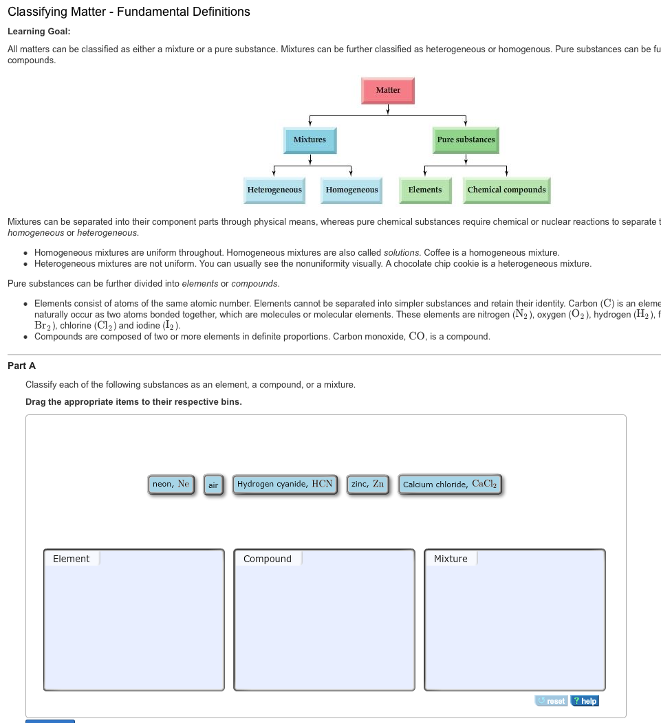 Solved Classifying Matter - Fundamental Definitions | Chegg.com