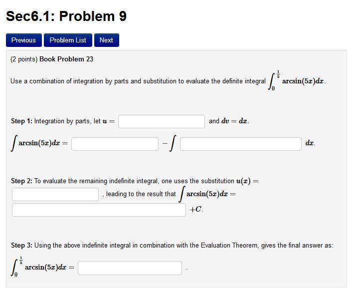 Solved Sec6.1: Problem 9 Previous Problem List Next (2 | Chegg.com
