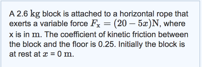 Solved What is the block's speed when it has been pulled to | Chegg.com
