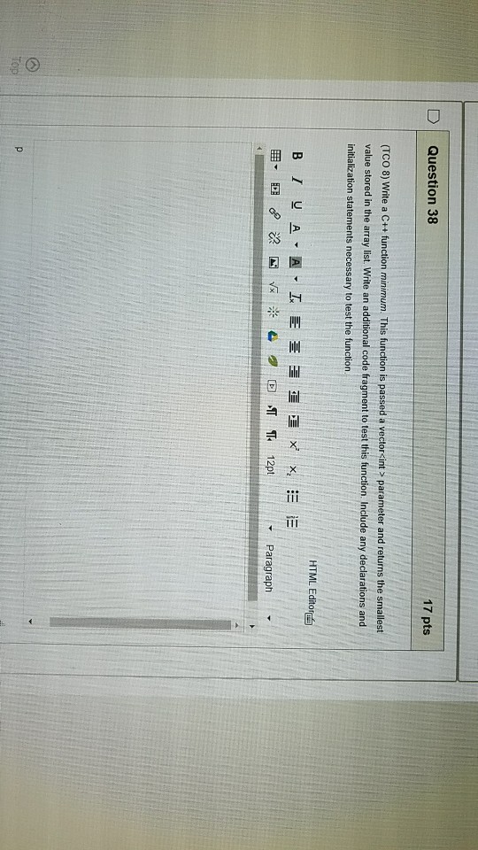 Solved 17 Pts Question 38 Tco 8 Write A Ctt Function 