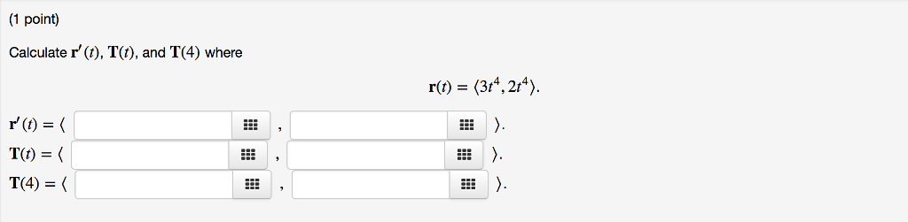 Solved Calculate r'(t), T(t), and T(4) where r(t) = 3t^4, | Chegg.com