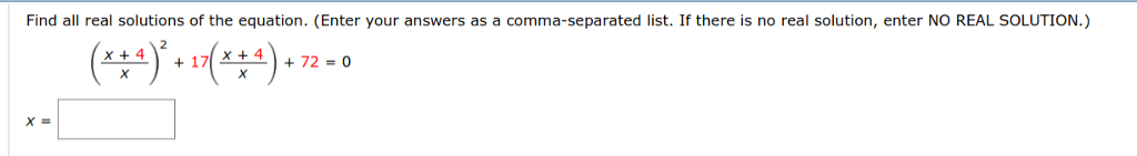 Solved Find all real solutions of the equation. (Enter your | Chegg.com