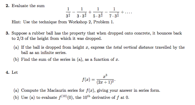 Solved Evaluate the sum Hint: Use the technique from | Chegg.com