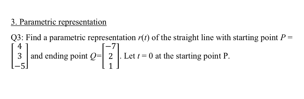 Solved 3 Parametric Representation Q3 Find A Parametric