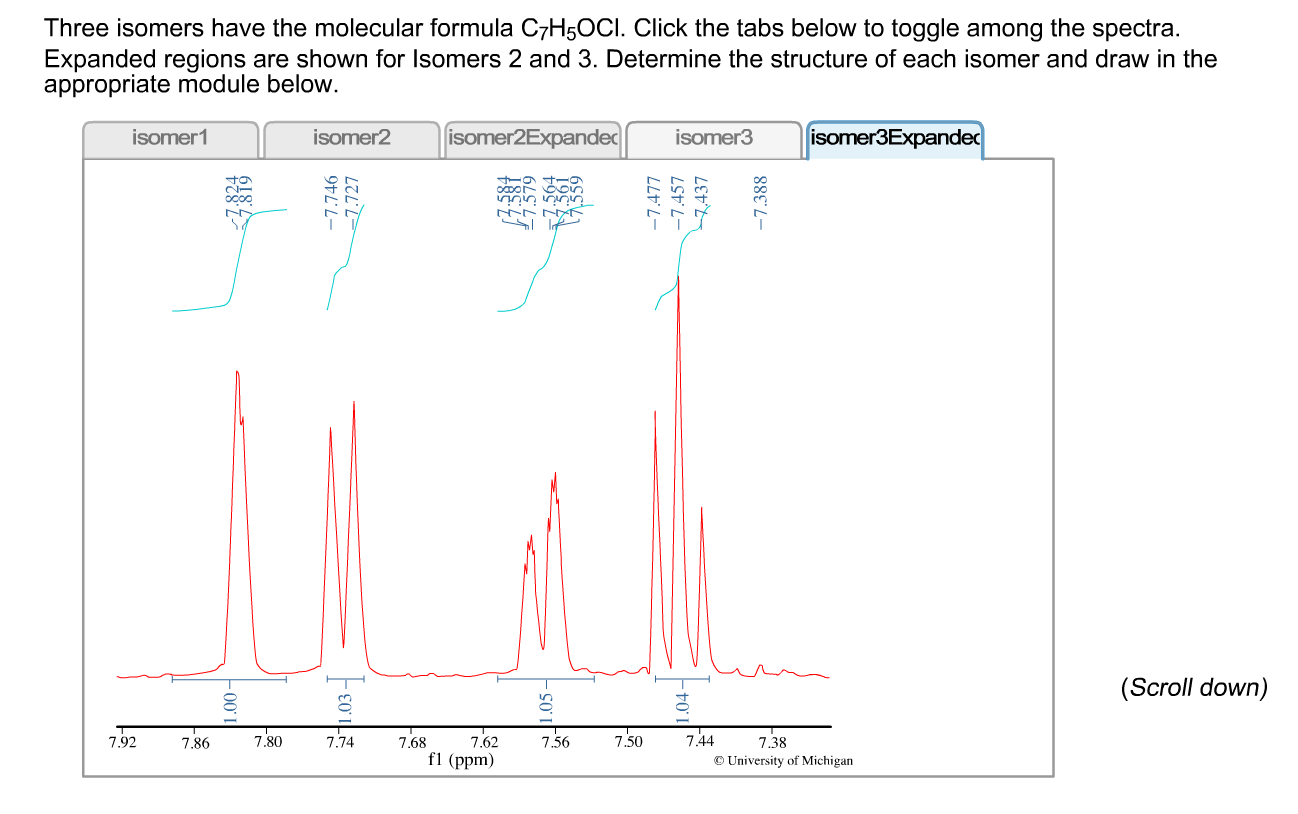 Solved ?Three isomers have the molecular formula C7H5OCl. | Chegg.com