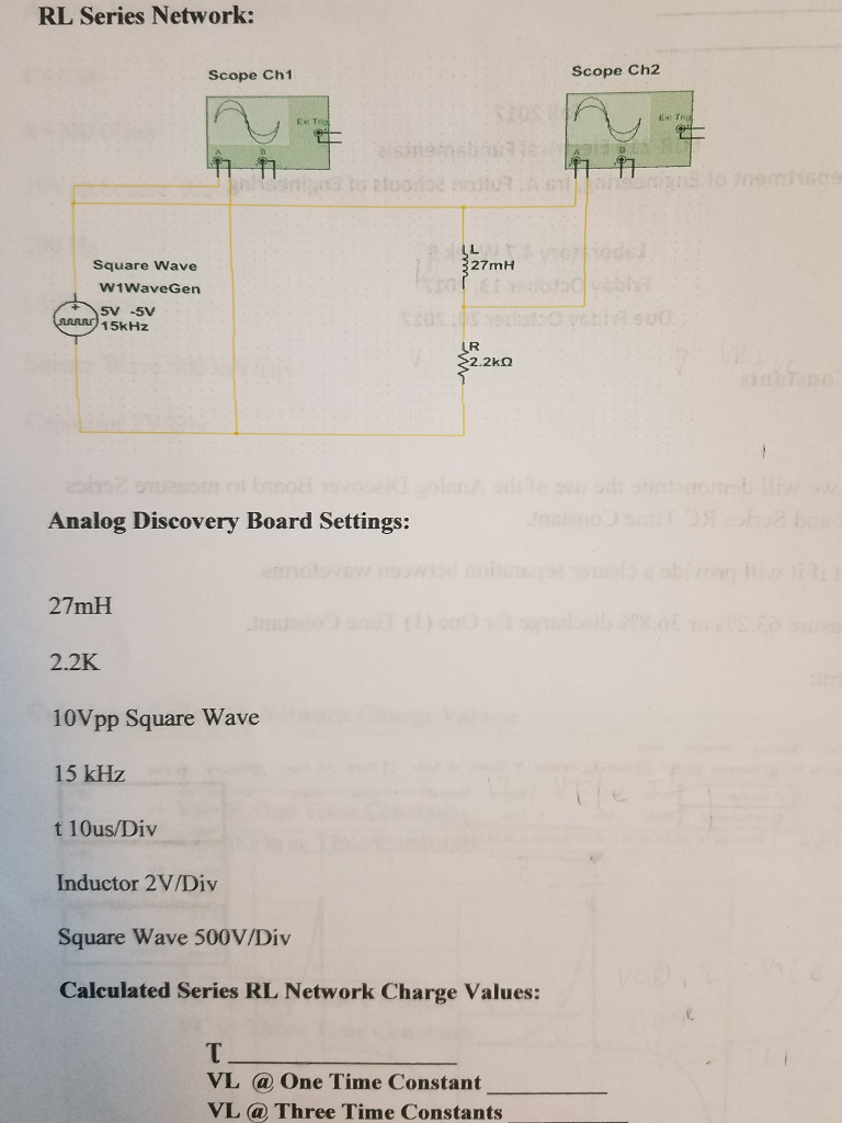 Solved RL Series Network: Scope Ch1 Scope Ch2 幵ー升 Square | Chegg.com