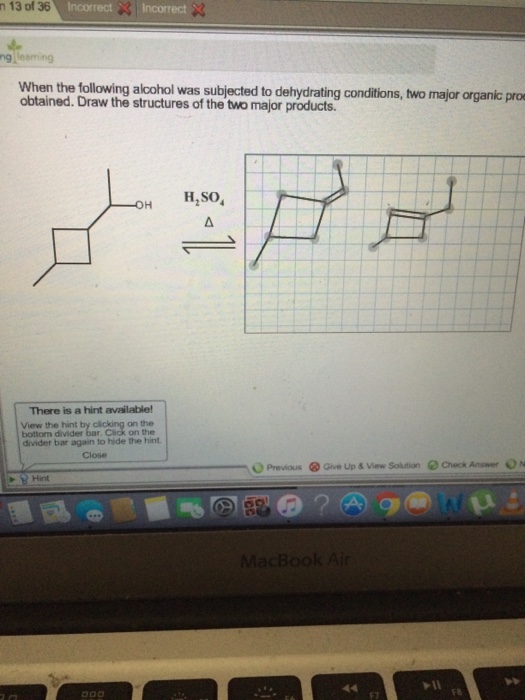 Solved When the following alcohol was subjected to | Chegg.com
