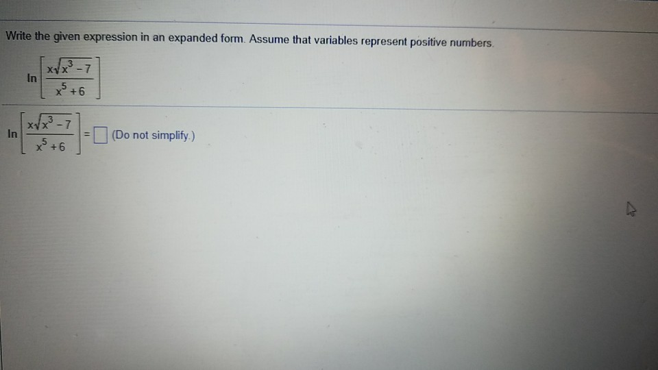 Solved Write the given expression in an expanded form. | Chegg.com