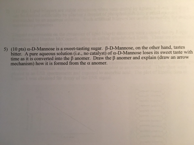 Solved alpha-D-Mannose is a sweet-tasting sugar. | Chegg.com