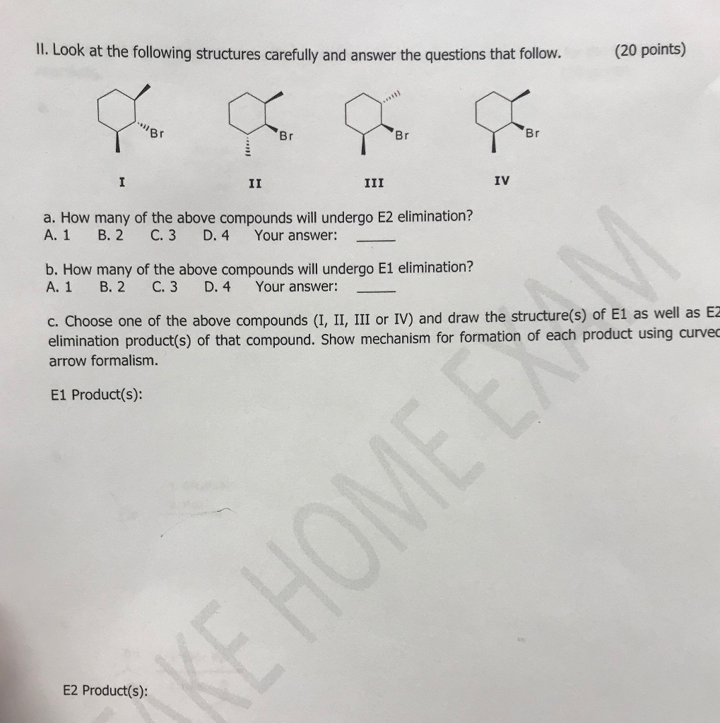 Solved Il. Look at the following structures carefully and | Chegg.com