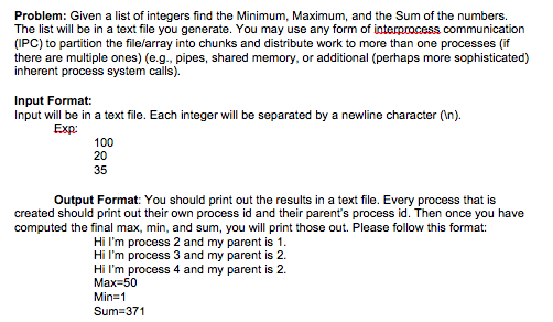 Problem: Given a list of integers find the Minimum, | Chegg.com