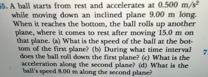 Solved A ball starts from rest and accelerates at 0.500 | Chegg.com