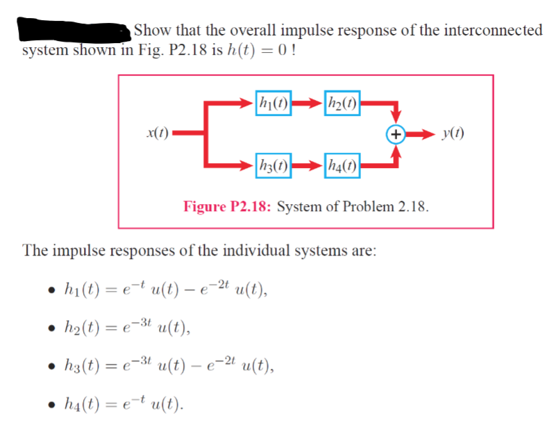 Solved Show that the overall impulse response of the | Chegg.com