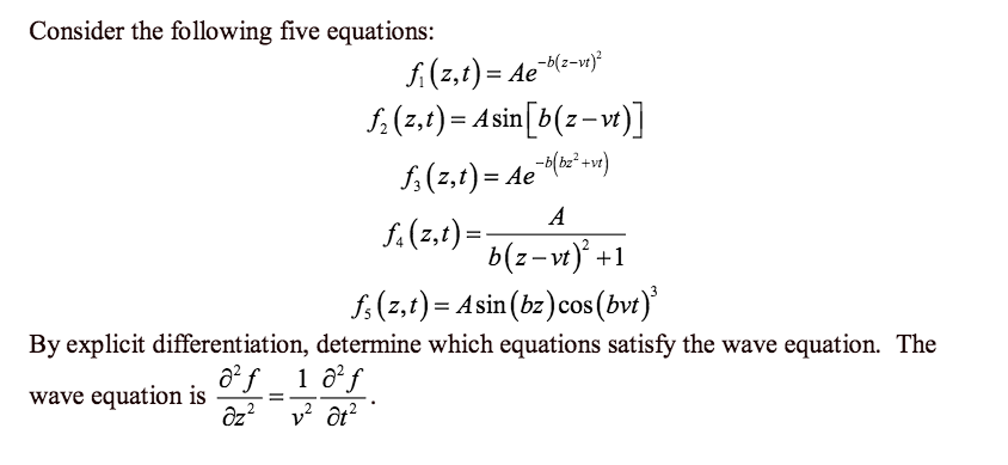 Solved Consider the following five equations: By explicit | Chegg.com