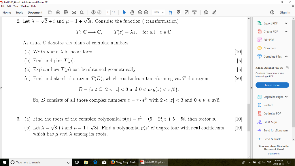 Solved Math102A2.pdf Adobe Acrobat Reader DC File Edit View | Chegg.com
