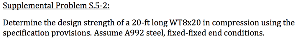 Solved Supplemental Problem S.5-2: Determine the design | Chegg.com