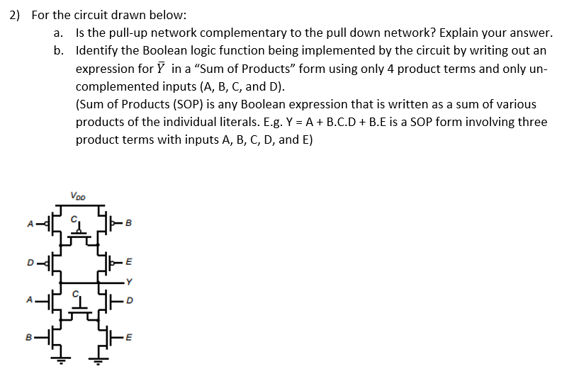 Solved 2) For the circuit drawn below: Is the pull-up | Chegg.com