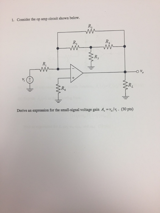 Solved Consider the op amp circuit shown below. Derive an | Chegg.com