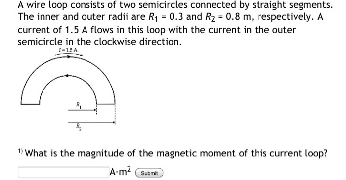Solved A wire loop consists of two semicircles connected by | Chegg.com