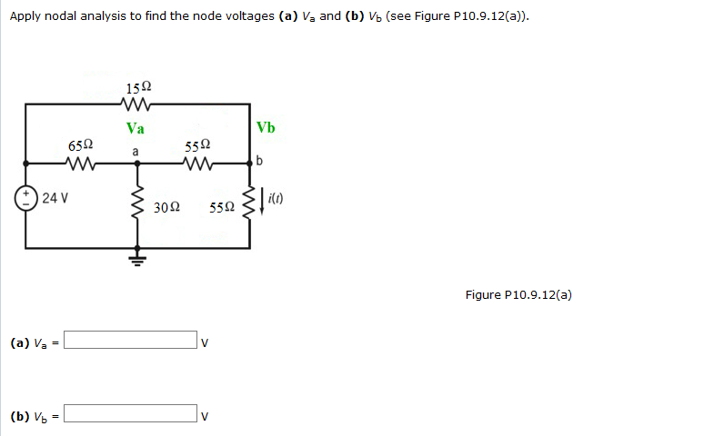 Solved Apply nodal analysis to find the node voltages (a) Va | Chegg.com