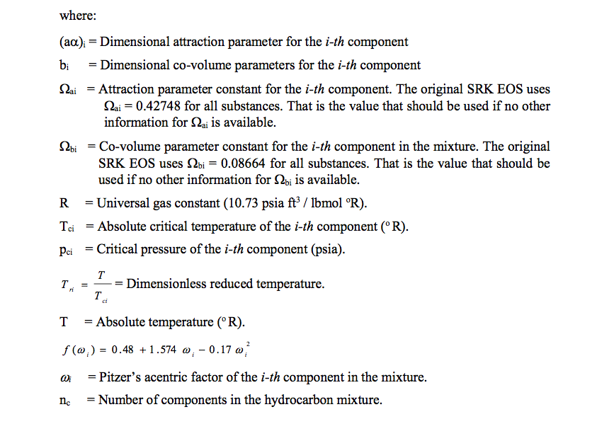 The SRKEOS in Z The SRK EOS can be written in its | Chegg.com