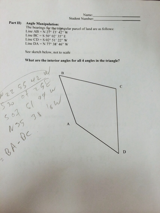 Solved Angle Manipulation The bearings for the triangular | Chegg.com