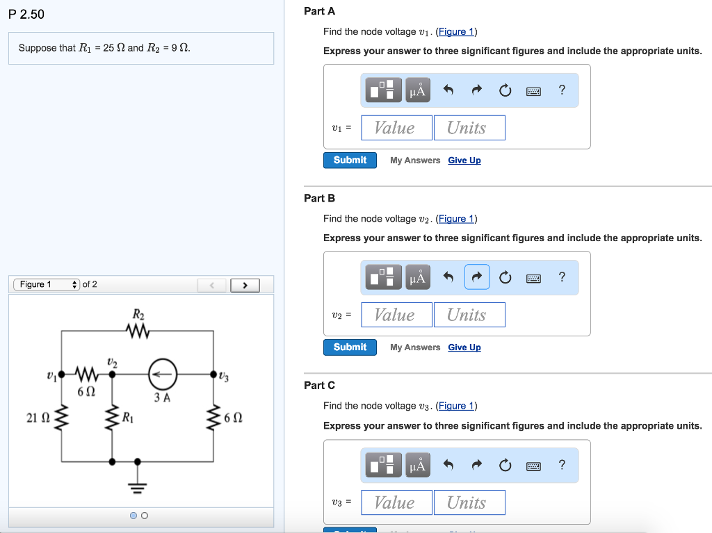 P 2.50 Part A Find the node voltage v1. (Figure 1) | Chegg.com