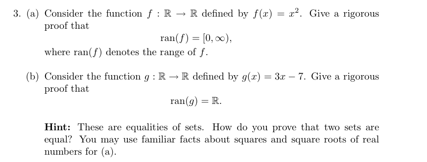 Solved Consider the function f : R rightarrow R defined by | Chegg.com