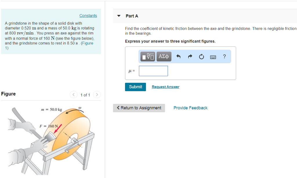 Solved Constants Part A A grindstone in the shape of a solid | Chegg.com
