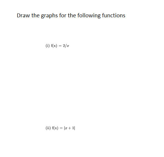 Solved Draw the graphs for the following functions (ii) f(x) | Chegg.com